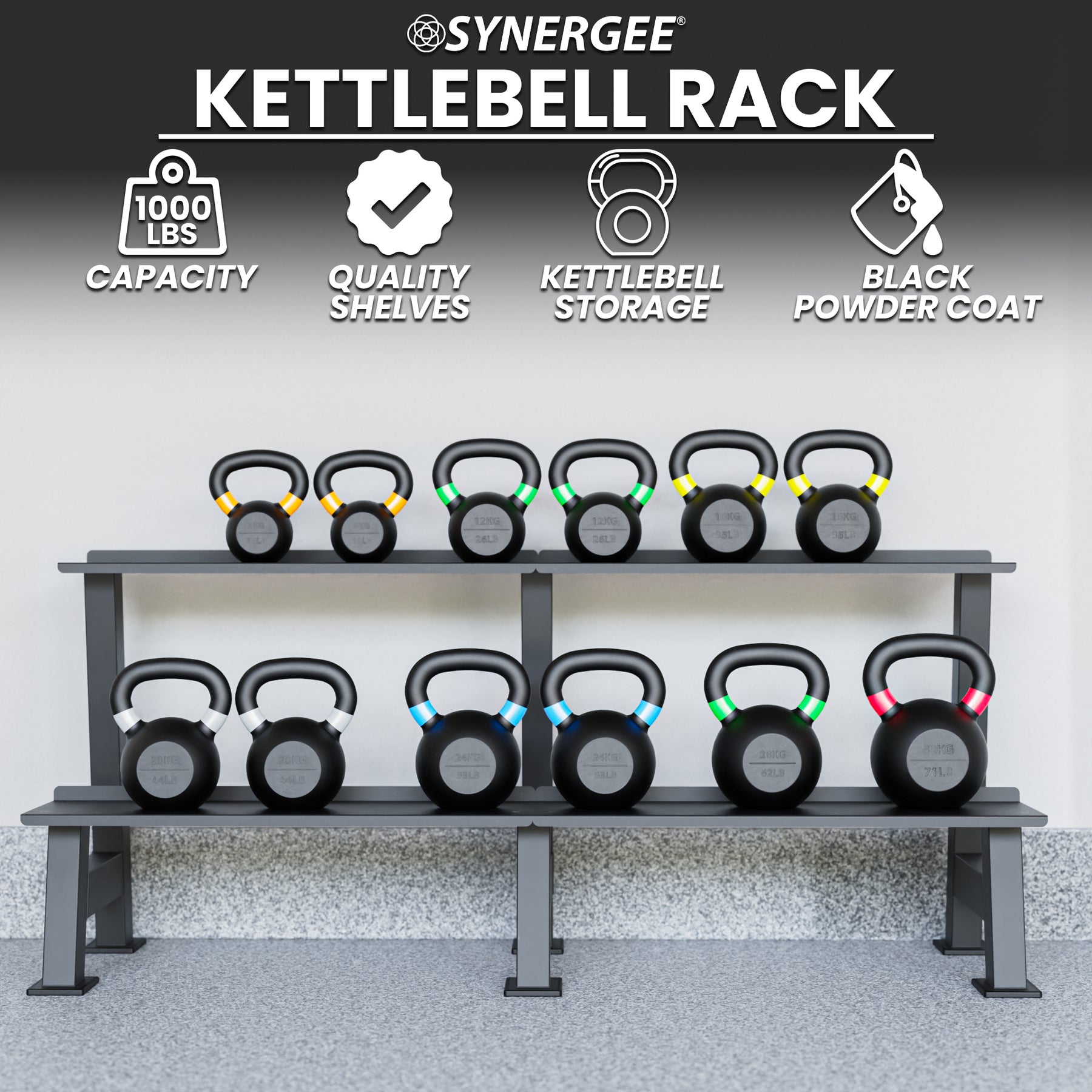 Synergee Kettlebell Storage Rack | Synergee Fitness USA