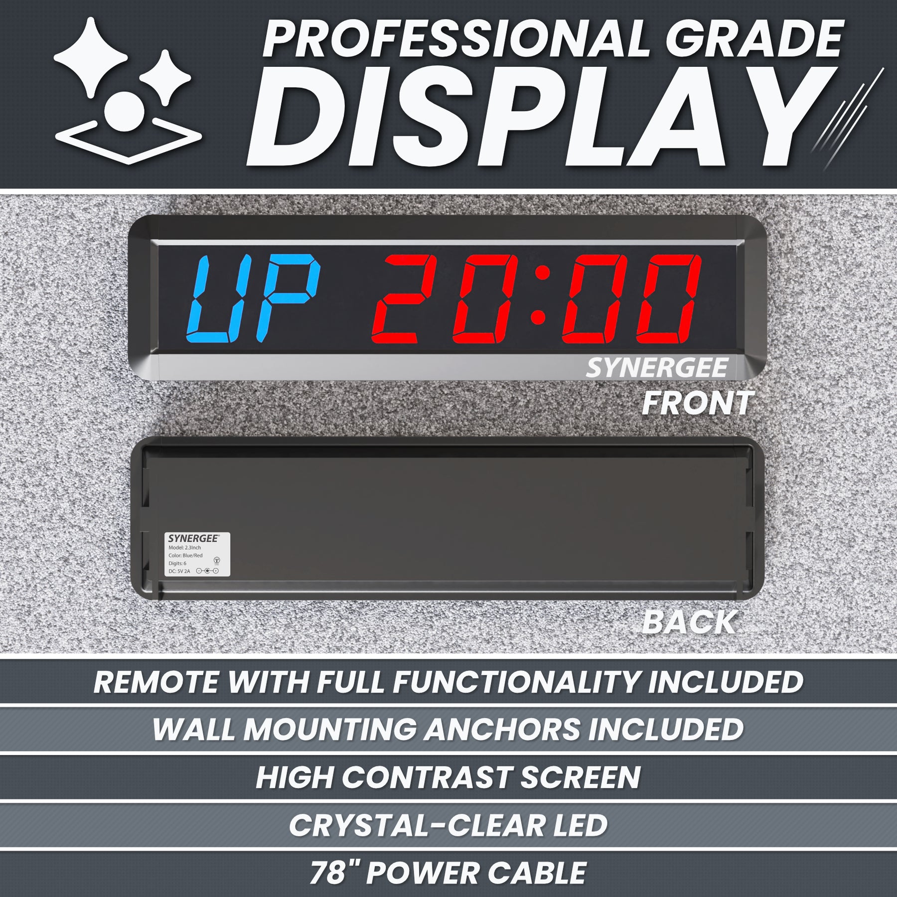 Synergee Programmable Interval Gym Timer | Synergee Fitness USA