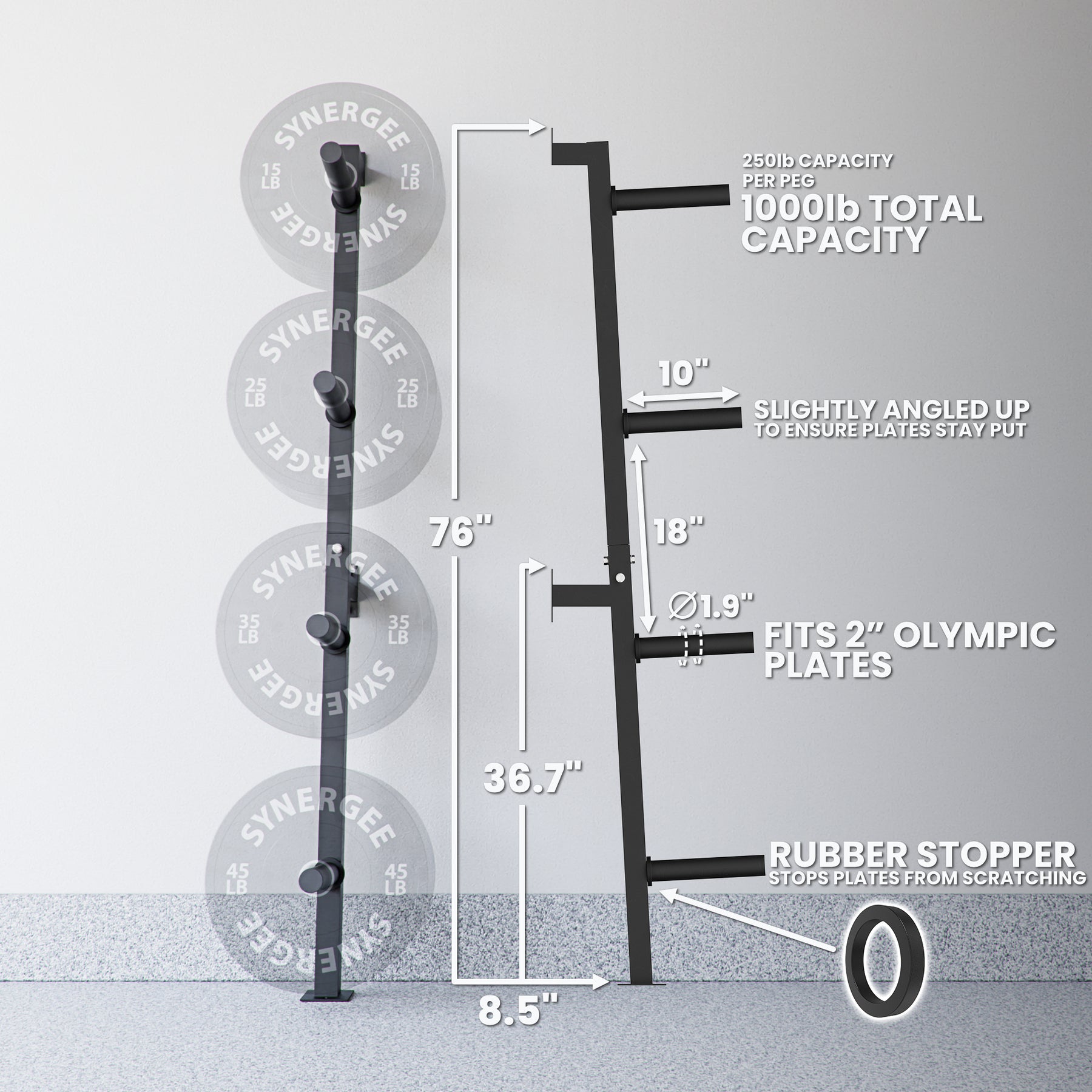 wall mounted weights rack